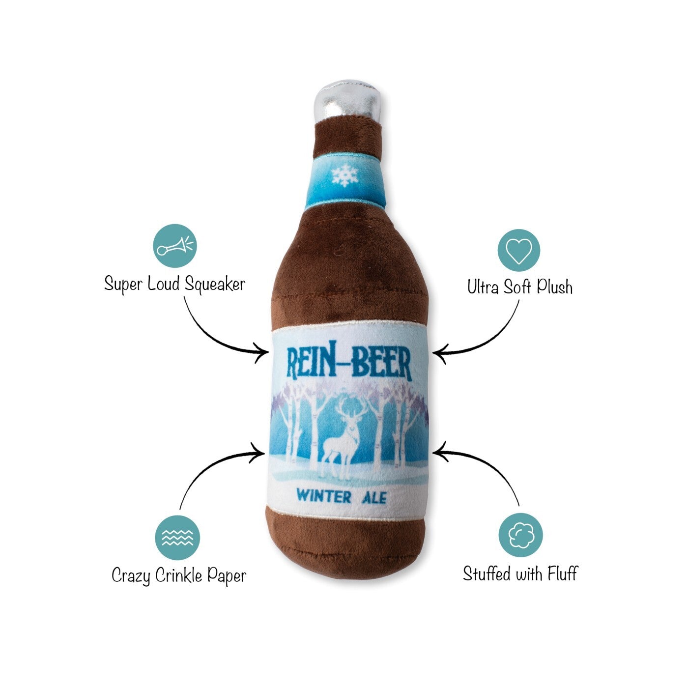 Rein-Beer Plush Dog Toy - Pooch Luxury